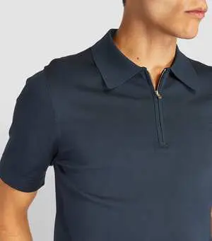 Sandro Zip-up Polo Shirt - Blue