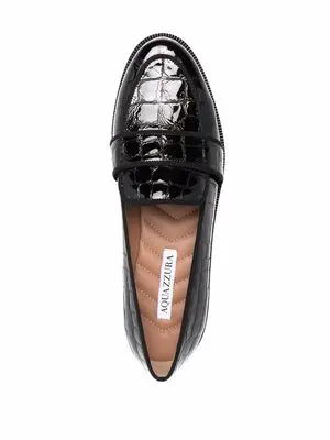 AQUAZZURA Martin Snakeskin Loafers