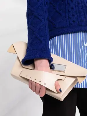 MAISON MARGIELA Snatched Leather Clutch