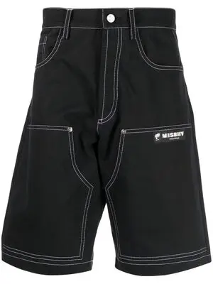 MISBHV Contrast-stitched Straight-leg Shorts