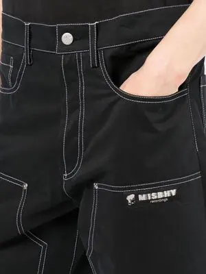 MISBHV Contrast-stitched Straight-leg Shorts