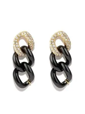 Shay 18k Yellow Diamond, And Ceramic Earrings - Gold