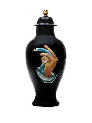 SELETTI Hand With Snakes Porcelain Vase