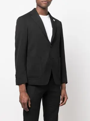 LARDINI Buttoned-up Single-breasted Blazer - Black
