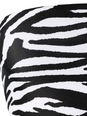 Attico Zebra-print Asymmetric Bikini