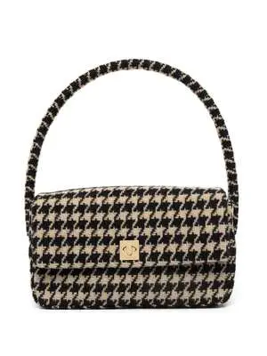 ANINE BING Nico Houndstooth Shoulder Bag