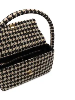 ANINE BING Nico Houndstooth Shoulder Bag
