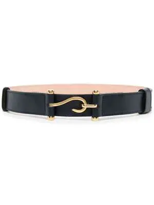 EDHEN MILANO Hook-fastening Leather Belt - Black