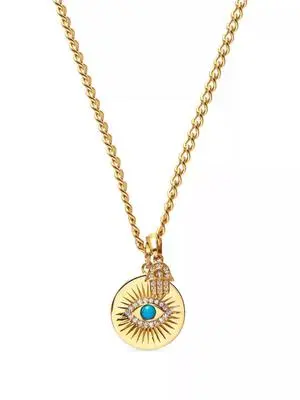 NIALAYA JEWELRY Evil Eye And Hamsa Hand Necklace - Gold