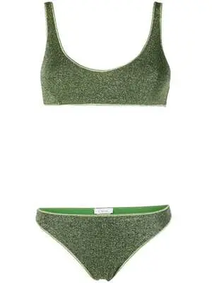 Oseree Glittered Bikini Set Green