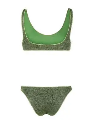 Oseree Glittered Bikini Set - Green