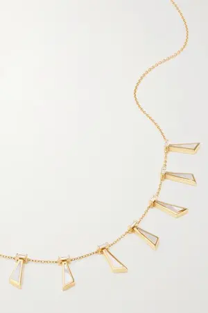 L’ATELIER NAWBAR The Dance 18-karat Mother-of-pearl And Diamond Choker