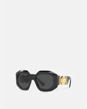 Versace Maxi Medusa Biggie Squared Sunglasses - Black