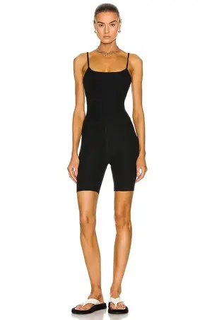 Beyond Yoga Spacedye Get In Gear Biker Jumpsuit In Black - Darkest Night