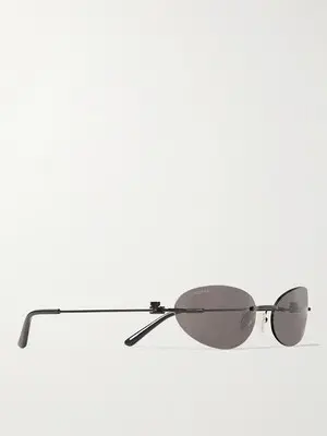 Balenciaga Oval-frame Metal Sunglasses