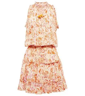 Poupette St Barth Clara Printed Minidress - Orange