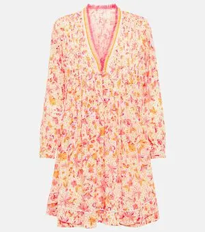 Poupette St Barth Ola Floral Rayon Georgette Minidress - Multicoloured