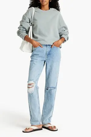 Good American Good 90's Icon Distressed High Rise Straight Leg Jeans