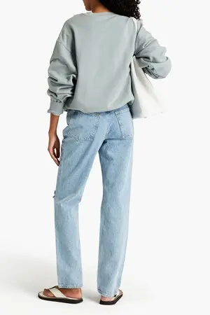 Good American Good 90's Icon Distressed High Rise Straight Leg Jeans