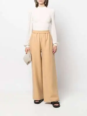 Rodebjer Wide-leg Jogger Trousers In Sand Beige