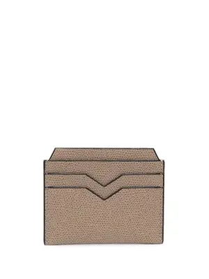 VALEXTRA Four-slot Leather Cardholder - Neutrals