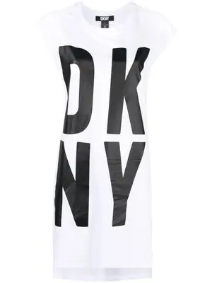 Dkny Logo-print Tunic Top - White