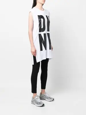 Dkny Logo-print Tunic Top - White