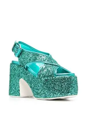 Casadei Rock Limelight Platform Sandals