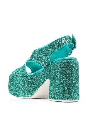 Casadei Rock Limelight Platform Sandals