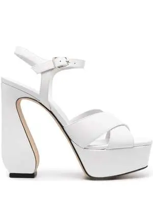 SERGIO ROSSI Platform Sculpted-heel Sandals - White