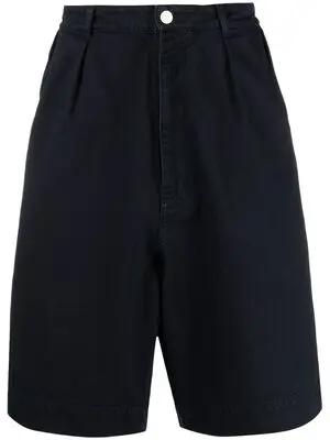 Raf Simons Pleat-detail Bermuda Shorts - Blue