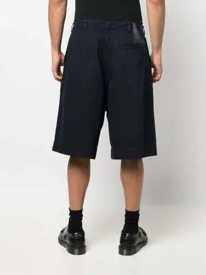 Raf Simons Pleat-detail Bermuda Shorts - Blue