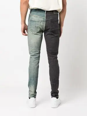 PURPLE BRAND Two-tone Distressed Jeans