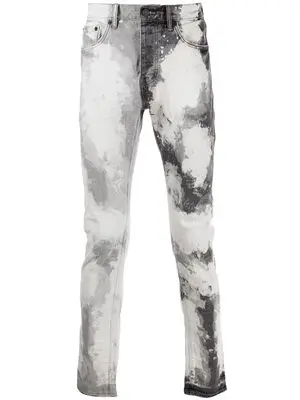 PURPLE BRAND Bleached Slim-cut Jeans