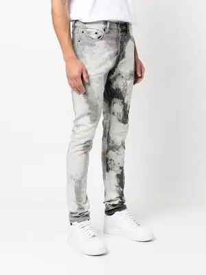PURPLE BRAND Bleached Slim-cut Jeans