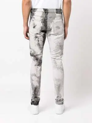 PURPLE BRAND Bleached Slim-cut Jeans