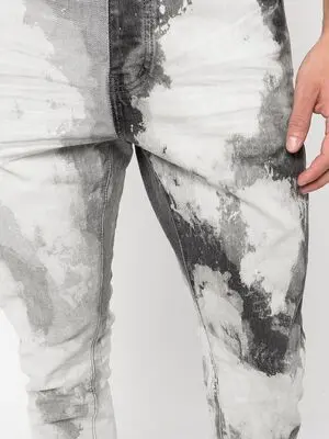 PURPLE BRAND Bleached Slim-cut Jeans