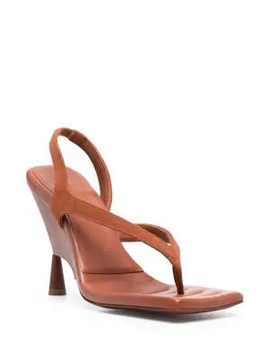GIABORGHINI Rose Sculpted High Heel Slingback Sandals - Brown
