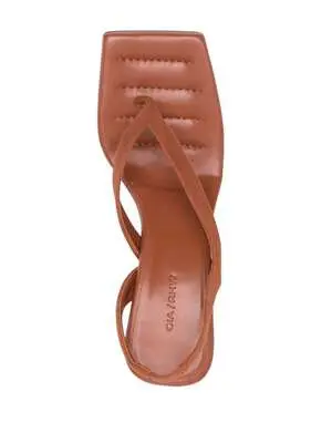 GIABORGHINI Rose Sculpted High Heel Slingback Sandals - Brown