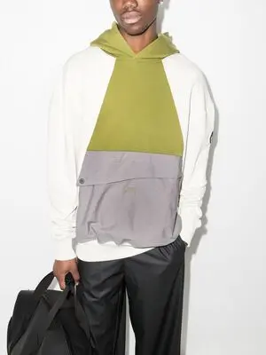 A-COLD-WALL* Panelled Cotton Hoodie With Embroidered Logo