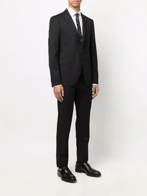 Tagliatore Fitted Single-breasted Suit - Black