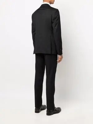 Tagliatore Fitted Single-breasted Suit - Black