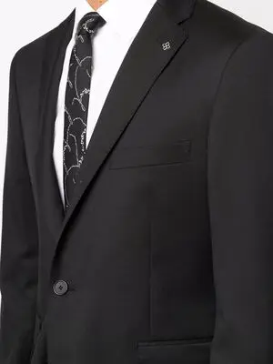 Tagliatore Fitted Single-breasted Suit - Black