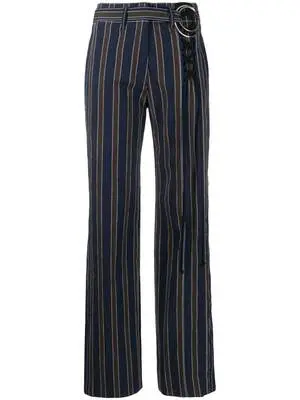 Tory Burch High-waisted Stripe-pattern Trousers