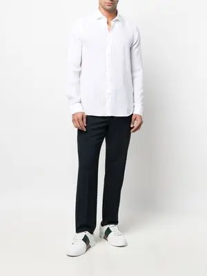 TINTORIA MATTEI 954 Cutaway Collar Linen Shirt
