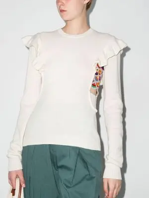 Chloé Ruffled Cut-out Jumper