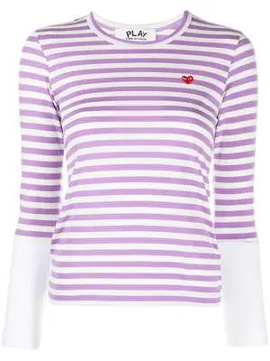 Play Comme Des Garcon Heart-patch T-shirt - Purple