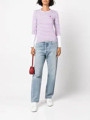 Play Comme Des Garcon Heart-patch T-shirt - Purple
