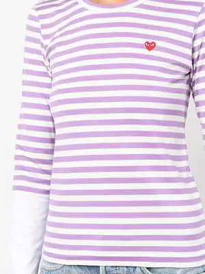 Play Comme Des Garcon Heart-patch T-shirt - Purple