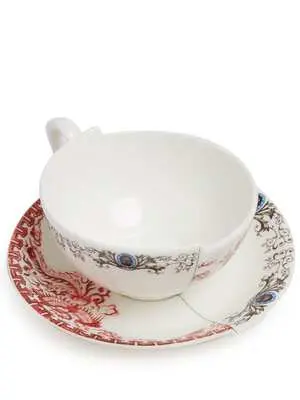SELETTI Hybrid Zora Teacup With Saucer - White